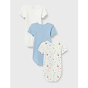 Petit Bateau BABIES' COLOURFUL STARRY SHORT-SLEEVED ORGANIC COTTON BODYSUITS - 3-PACK STYLE 59429 SIZES 3-36 MONTHS (SIZE 6 MONTH STYLE 59429)