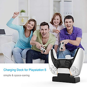 PS5 Controller Charger Station,Daugee Single Fast Charging AC Adapter,PS5 Charging Station Compatible with Dual Playstation 5 Controller（Black）