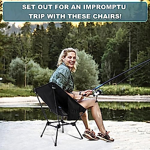 RCCQPP Camping Chairs - Lightweight, Compact, and Folding Chairs Foldable Backpacking Chair - Ultra Durable for Hiking, Beach, Lawn - Aluminum Alloy Frame, Side Pockets - Ideal for Adults and Kids