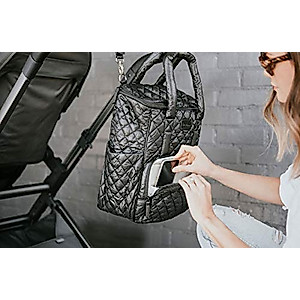 7AM London Baby Diaper Bag – Multifunctional Travel Backpack with Stroller Hooks & Shoulder Straps, Lightweight Diaper Bag for Baby Essentials, Water Repellent With Diaper Changing Pad | (Black)