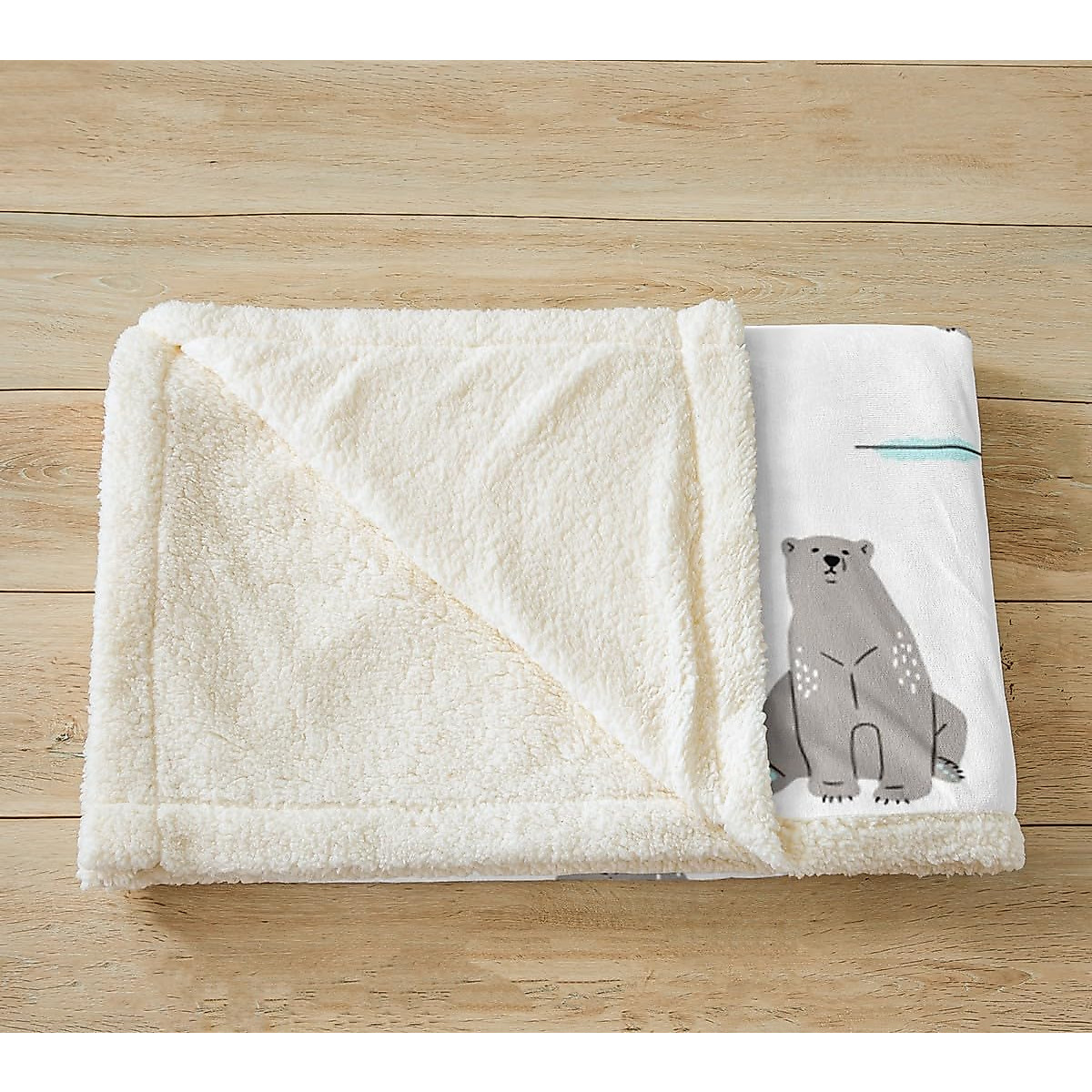 Cute Bear Fleece Throw Blanket for Kids Boys Girls Wild Animals Plush Blanket 40"x50" Rustic Cabin Country Sherpa Blanket Decor Nature Wildlife Bear Fuzzy Blanket