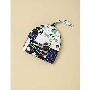 Newborn Baby Boy Clothes Outfits Letter Print Romper + Hunting Elk Pants+Hat 3PC Clothing Set (C-White, 0-3Months)