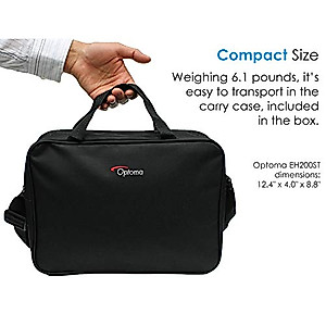 Optoma EH200ST Full 3D 1080p 3000 Lumen DLP Short Throw Projector with 20,000:1 Contrast Ratio and MHL Enabled HDMI Port , white