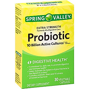 Spring Valley 10X Digestive Care Probiotic Dietary Supplement Capsules, 30 count