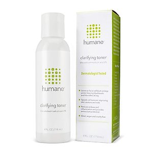 Humane Clarifying Toner for Face - 2% BHA Liquid Salicylic Acid - Pore Minimizer and Face Exfoliator - Gentle for All Skin Types - Removes Excess Oil, Dead Skin Cells, and Grime - 4 Ounce