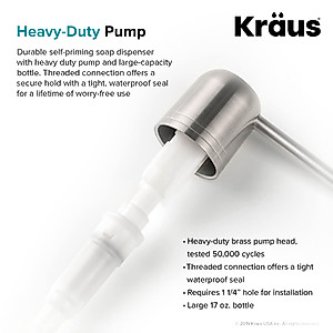 KRAUS Kitchen Soap and Lotion Dispenser in Spot Free Stainless Steel, KSD-32SFS