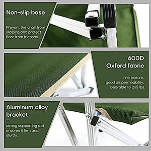 Portable Camping Chairs 2 Pack, Higher Folding Beach Chair Outdoor Sun Pool Lawn Picnic Sand Chair Aluminum Frame with Carrying Bag for Hiking BBQ Beach Traveling Picnic Fishing