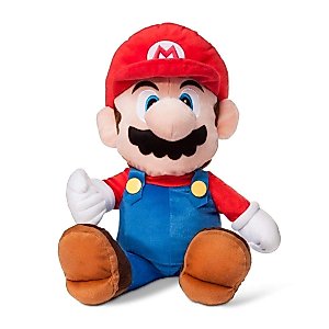 Super Mario Bros. The Real Thing 22-Inch Plush Pillow, Mario Plushie Toy | Decorative Pillows for Bed, Kids Room Essentials, Home Decor Accessories | Video Game Gifts And Collectibles