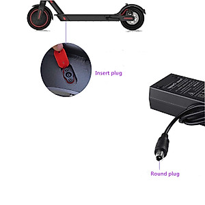 42V 2A Power Charger Adapter Cable for Xiaomi M365, Spin, Skip, Segway Ninebot ES1 ES2 ES4, Bird, Lime, Lime-S Electric Scooter for 36V Li-ion Battery