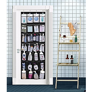 AOODA 28 Mesh Large Pockets Over The Door Shoe Organizer, Hanging Shoe Organizer for Closet Door Shoe Rack Hanger Holder, Black