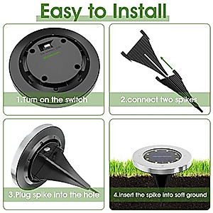 INCX Solar Outdoor Lights Waterproof,12 Packs 8 LED Solar Garden Lights,Solar Ground Lights Landscape Lighting for Patio Pathway Lawn Yard Deck Driveway Walkway White