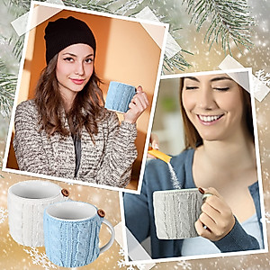 8 Pcs Coffee Mug Sweater Cozy Sleeve Mug Reusable Knitted Cozy Crochet Coffee Sleeves Cup Tea Cozy Handmade Tableware Coffee and Tea Mug Warmer for Women Men(Multi Color, 8 Pcs)