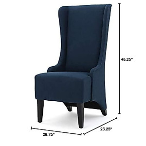 Christopher Knight Home Callie Fabric Dining Chair, Dark Blue Dimensions: 23.25”D x 28.75”W x 46.25”H
