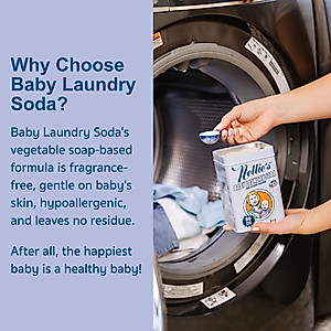 Nellie's Natural Baby Powder Laundry Detergent Tin - 80 Loads - Safe For Infants Sensitive Skin - Fragrance-Free and Hypoallergenic - 2.2 Pounds