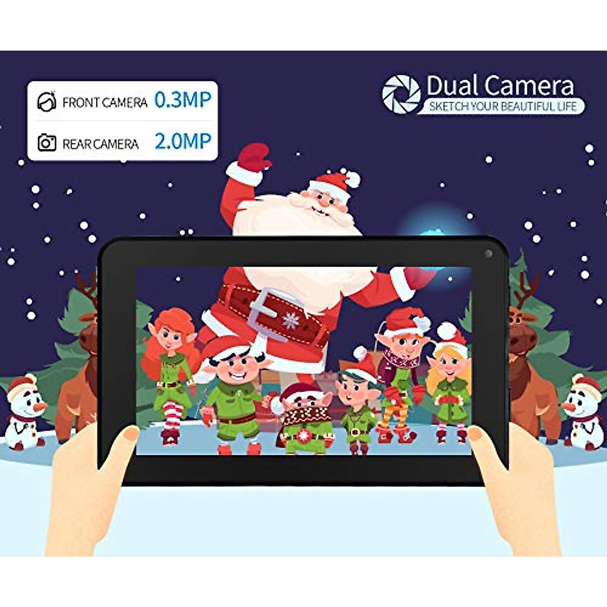 Haehne 7 inch Tablet, Android 9.0 Pie, 1G RAM 16GB Storage, Quad Core Processor, 7" IPS Display, Dual Camera, FM, WiFi Only, Bluetooth, Pink
