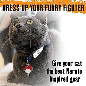 Naruto Cat Collars for Girl Cats, Boy Cats & Small Kitten Collar with Bell | Officially Licensed Naruto Shippuden Hidden Leaf Village Headband Breakaway Cat Collars for Naruto Gifts (Black, Rogue)