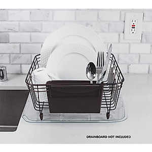 REAL HOME Innovations Deluxe Small Dish Drainer, Oil Bronze