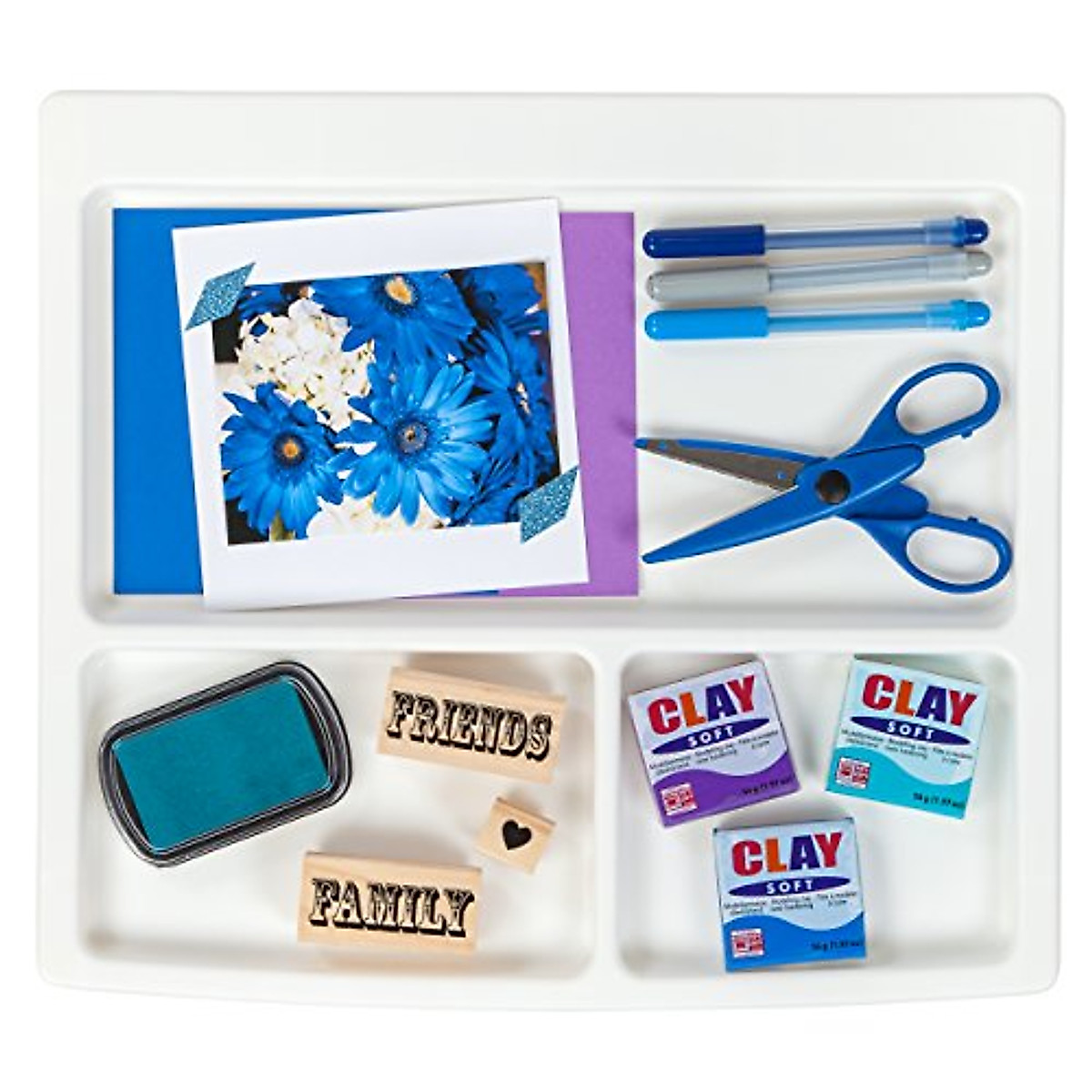 IRIS USA Fits 12" x 12" Paper, 6-Tier Scrapbook Rolling Storage Cart with Organizer Top for Papers Vinyl Tools Office Art and Craft Supplies, Yarn, White Frame with 6 Clear Cases w/ Built in Handle