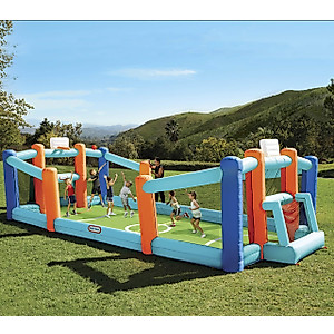 Little Tikes Huge Inflatable Backyard Soccer & Basketball Court for Multiple Kids, Blower with GFCI Plug