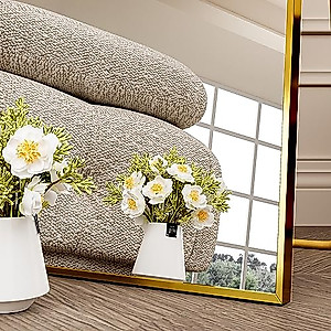 Kacalujia Gold Full Length Mirror 59’’x16’’ of Tempered Mirror with Aluminum Frame, Standing Hanging or Leaning Against Wall for Bedroom, Living Room, Modern Floor Mirror for Home Decoration