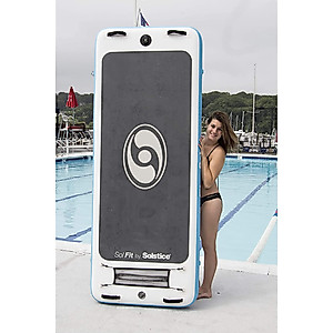 Solstice SolFit 94" x 36" Inflatable Stand Up Paddle Board Aquatic Yoga Fitness Mat with Camera Front Mount, FCS Fin Box, and Duffel Bag