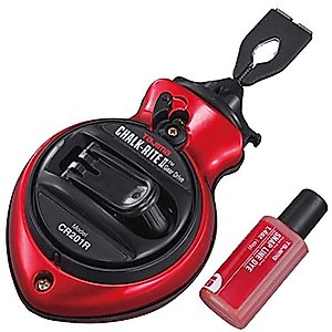 TAJIMA Chalk Line - Chalk-Rite II Chalk Box with Extra Bold 1mm Snap Line & Five Gear Quick Retrieval - CR201R-PR