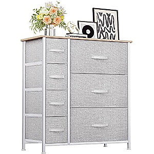 YITAHOME Dresser with 7 Drawers - Fabric Storage Tower, Organizer Unit for Bedroom, Living Room, Hallway, Closets & Nursery - Sturdy Steel Frame, Wooden Top & Easy Pull Fabric Bins