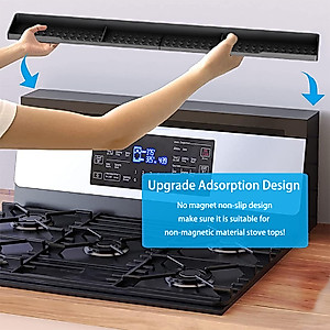 SCITURE Silicone Over the Stove Top Spice Shelf for Back of Stove, Kitchen 30" Spice Shelf Rack Organizer, Oven Shelf for Top of Stove, Oven Stovetop Spice Rack Shelf (1 Pcs, Black)