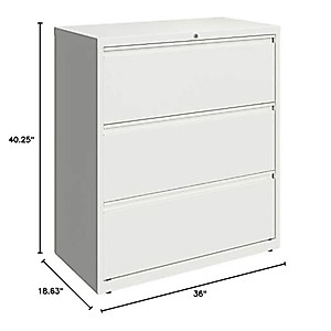 Hirsh 36-in Wide HL10000 Series 3 Drawer Metal Lateral File Cabinet White