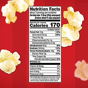 Orville Redenbacher’s Movie Theater Butter Popcorn Tub, 3.9 Ounce, Pack of 12