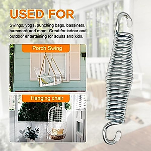 GOMADEIT Heavy Duty Porch Swing Hanging Kit, Steel Porch Swing Hardware for Hammock Chairs Ceiling, w/Swing Hanger and Swing Spring, 800 lb, 360° Swivel