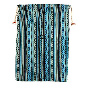 Gilbins Extra Heavy Duty Gypsy Nepali Fabric Laundry Bag with Shoulder Strap and Drawstring Closure