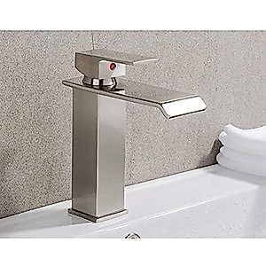 ItoNc Kitchen Taps Kitchen Tap Kitchen Tap Newly Basin Faucet Bathroom Waterfall Faucet Mixer Single Handle Brass Faucet Hot and Cold Bath Mixers Square Taps,Kitchen faucets