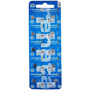 Renata 335 SR512SW Batteries - 1.55V Silver Oxide 335 Watch Battery (10 Count)