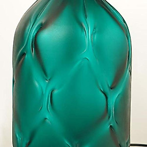 VejiA Bedside Lamps, Glass Desk Lamp, Square Copper Base Warm Light Cloth Lampshade Reading Lamp Study Office Library Desktop Decorative Lights E27 Reading Lamp/Green/35 * 35 * 62C