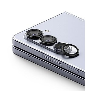 Ringke Camera Lens Frame Glass Compatible with Samsung Galaxy Z Fold 5 Camera Lens Protector, Tempered Glass Covers and Aluminum Alloy Frames - Black