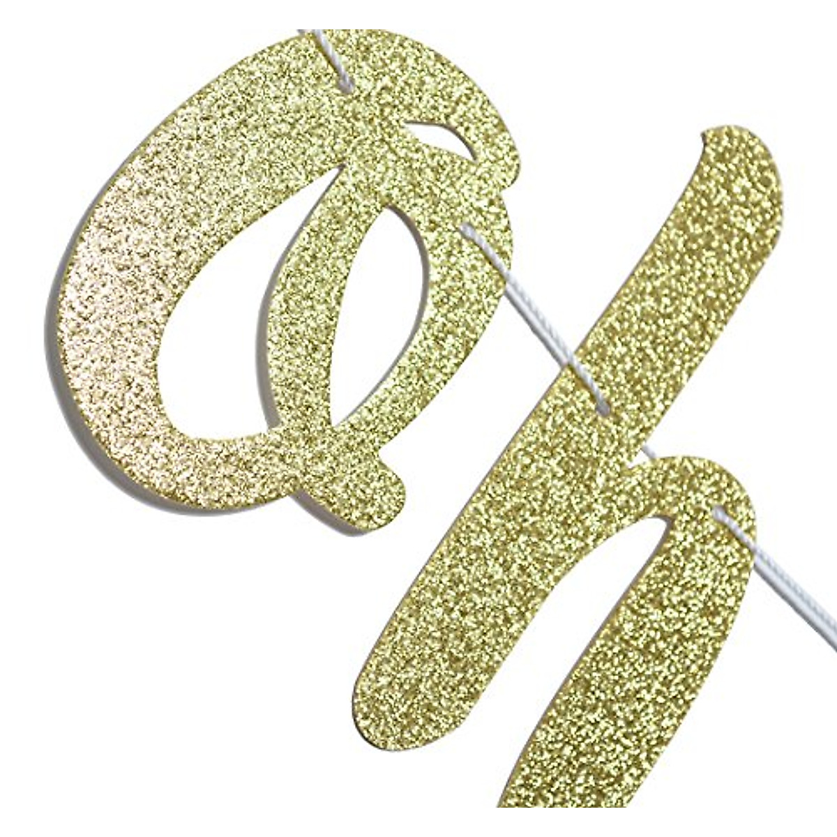 Oh Happy Day Gold Glitter Banner-Birthday – Wedding - Gender Reveal /Baby Shower Announcement /Retirement / Congratulations Party Supplies