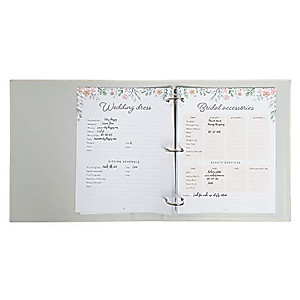 Pearhead Bridal Wedding Organizer, Wedding Planner Book, DIY Wedding Planner, Wedding Keepsake, Ivory Linen
