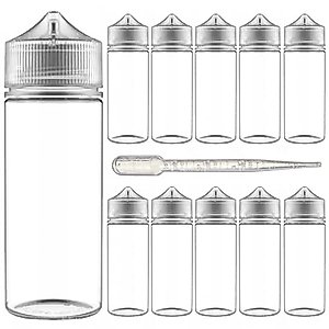Chubby Gorilla 120mL V-3 Clear PET Unicorn Plastic Bottles (10 Pack) - Squeeze bottle, Juice Bottles Authentic Chubby Gorilla Dropper Bottle with Squeeze Dropper