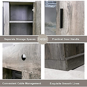 PatioFestival Electric Fireplace TV Stand Entertainment Center Corner Fire Place Heaters Tv Console with Generic Rustic Furniture for TVs up to 42" Wide