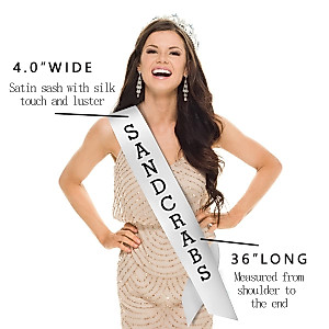 Timnod 4 Pack Premium White Blank Satin Sash, Plain Sash, Pageant sash, DIY Sash for Party Decorations, Wedding,Halloween, etc (4 Pins Included) (White)