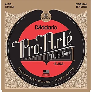 D'Addario Guitar Strings - Pro-Arte Classical Guitar Strings - EJ52 - Nylon Guitar Strings - For Alto Guitars - Nylon Core - Normal Tension