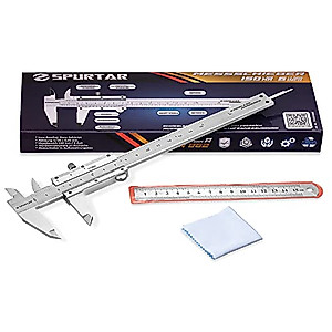 Spurtar Stainless Steel Vernier Caliper 6 inch / 150mm Caliper Measuring Tool 1/128in 0.05mm High Precision Manual Caliper Pie de Rey - Calipers Non Digital