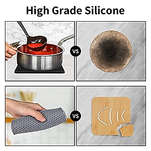 ChefBee Trivets for Hot Dishes - 4 Pack Hot Pot Pads Holders for Kitchen Heat Resistant Trivet Flexible Hot Pot Holder, Non-Slip Hot Pads, Silicone Trivets for Hot Pots and Pans, Kitchen Accessories