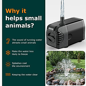 POPOSOAP Solar Water Fountain Pump, 20W Solar Powered Water Pump 320GPH Flow Adjustable, Solar Fountain Pump with 17Ft Cord Length for Ponds, Fish Tank, Wildlife Garden, Waterfall
