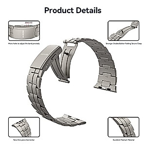 LULULOOK Band for Apple Watch Ultra, Titanium Metal Band 49mm for iWatch Ultra Gen1/2 Titanium Color