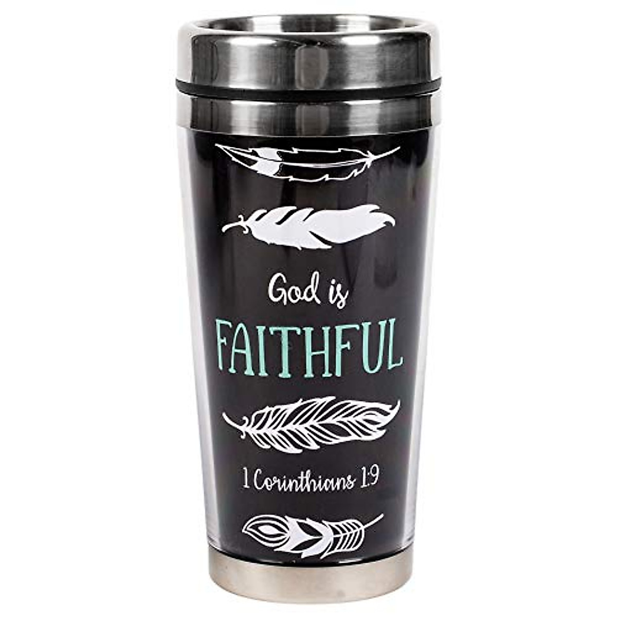 God is Faithful Stainless Steel 16 oz Travel Mug with Lid