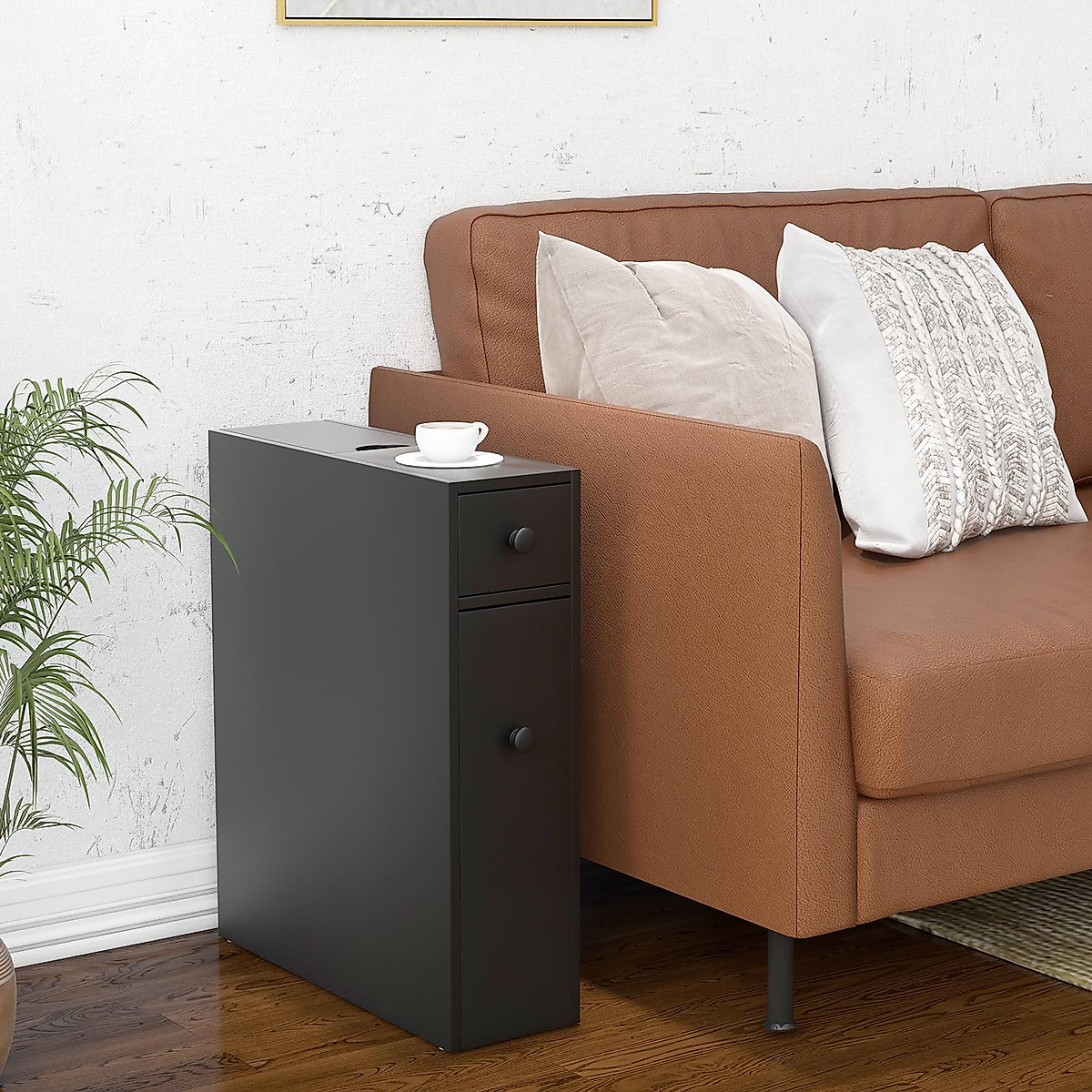 DORTALA Free Standing Bathroom Floor Storage Cabinet w/Drawer Double Door, Kitchen Cupboard, Wooden Entryway Storage Cabinet, 24" x 12" x 31.5"(L x W x H), Black