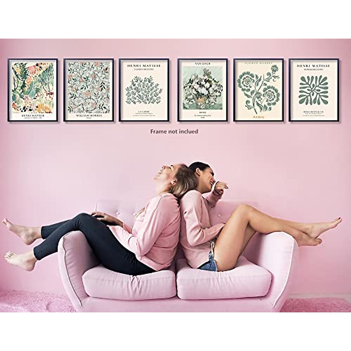 Green Gallery Flower Market Posters for Room Aesthetic Floral Set of 6 Famous Matisse William Morris Van Gogh Canvas Wall Art Botanical Plant Print Painting Danish Pastel Wall Decor 8x10in Unframed