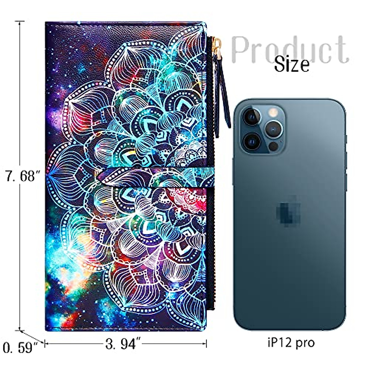 YOUBDM Slim Wallets for Women Credit Card Holder RFID Bifold Clutch Wallets Checkbook with Zipper Pocket